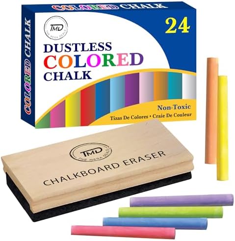 Amazon.com : Chalkboard Colored Chalk, Thin Colored Chalk for ...