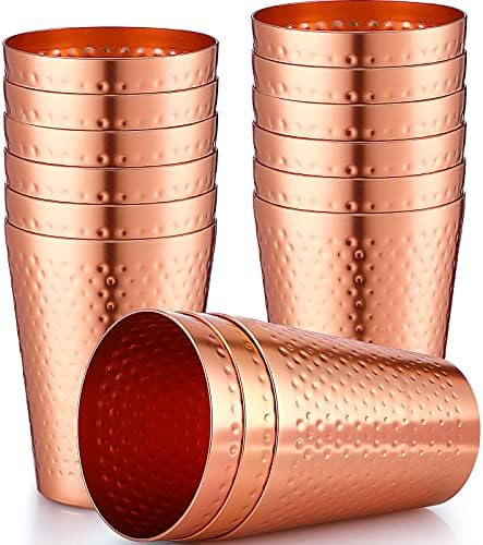 Amazon.com: Copper wine glasses set of 4 – 17oz gleaming 100% solid ...
