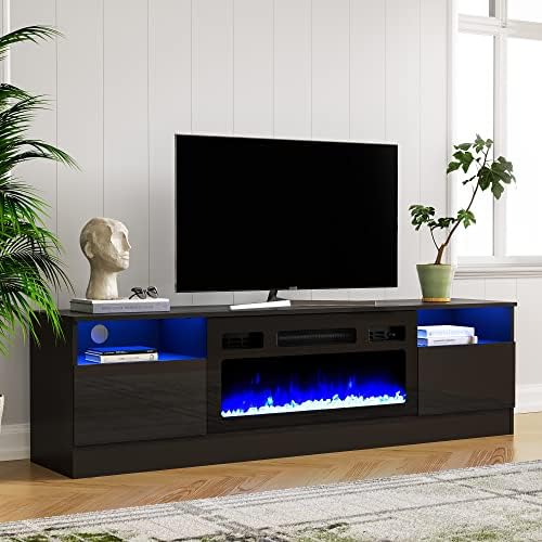 Amazon.com: Cozy Castle Fireplace TV Stand for 75 inch TV, LED TV ...