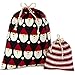 Amazon.com: Hallmark Drawstring Christmas Gift Bag Set (2 Fabric Bags ...