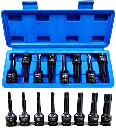 Professional 1/2" Drive Torx Bit Socket Set T30 T40 T45 T50 T55 T60 T70 ...