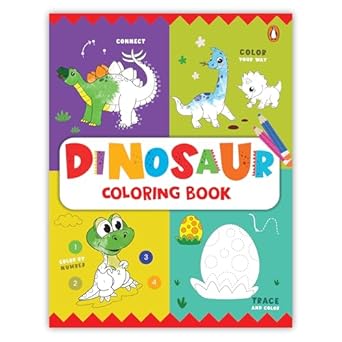 Dinosaur Coloring Book: Fun Dinosaur Coloring Activity Book for Kids ...