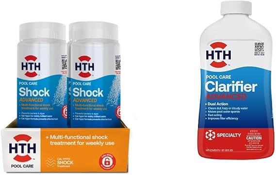 Amazon.com : HTH Pool Care Shock Advanced (2-Pack) and HTH Swimming ...