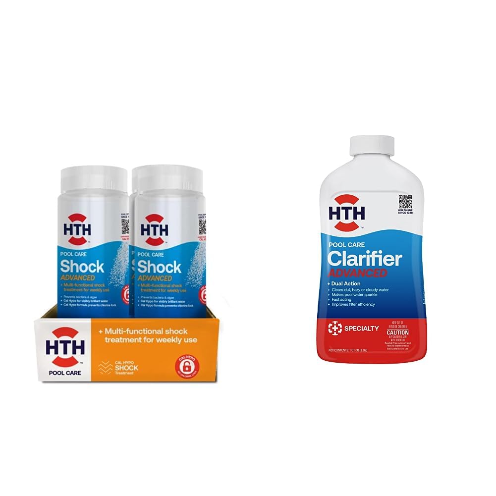 Amazon.com : HTH Pool Care Shock Advanced (2-Pack) and HTH Swimming ...