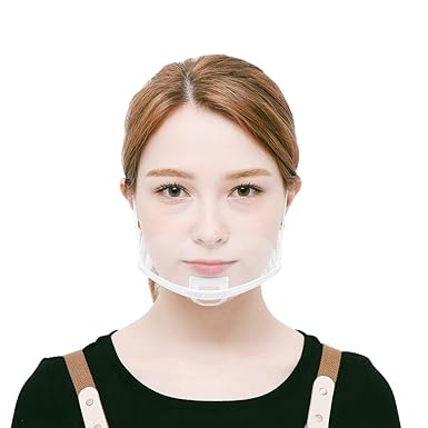 Amazon.com: STOCK IN USA 10 Pcs Reusable Plastic Clear Face Covering ...