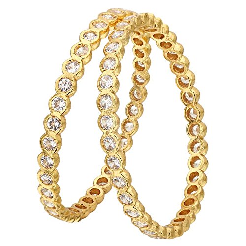 Buy Sasitrends CZ/AD Micro Gold Plated American Diamond Addigai Design ...