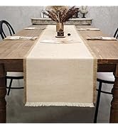 Amazon.com: OurWarm Burlap Woven Table Runner 108 Inches Long Farmhouse ...