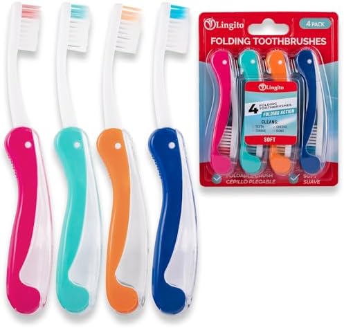 Amazon.com : Lingito Travel Toothbrushes Soft, Mini Toothbrush with ...