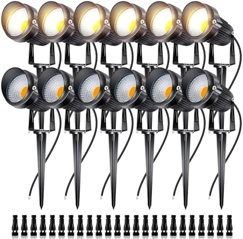 Outdoor Landscape Lighting Kit LED Spotlights, IP66 Waterproof, 3000K ...