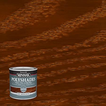 Minwax PolyShades Semi-Transparent Gloss American Chestnut Oil-Based Polyurethane Stain 0.5 ...
