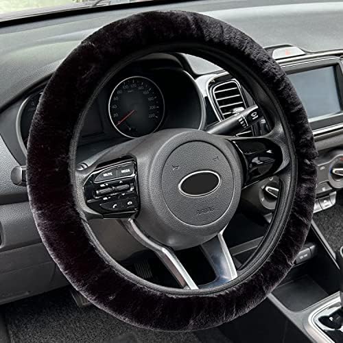 Amazon.com: Champlus Car Steering Wheel Cover Fuzzy Fluffy Warm Faux ...