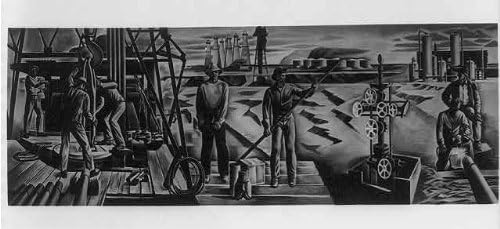 Amazon.com: Oil well mural,Amarillo,Texas,TX,by Julius Woeltz,1930s ...