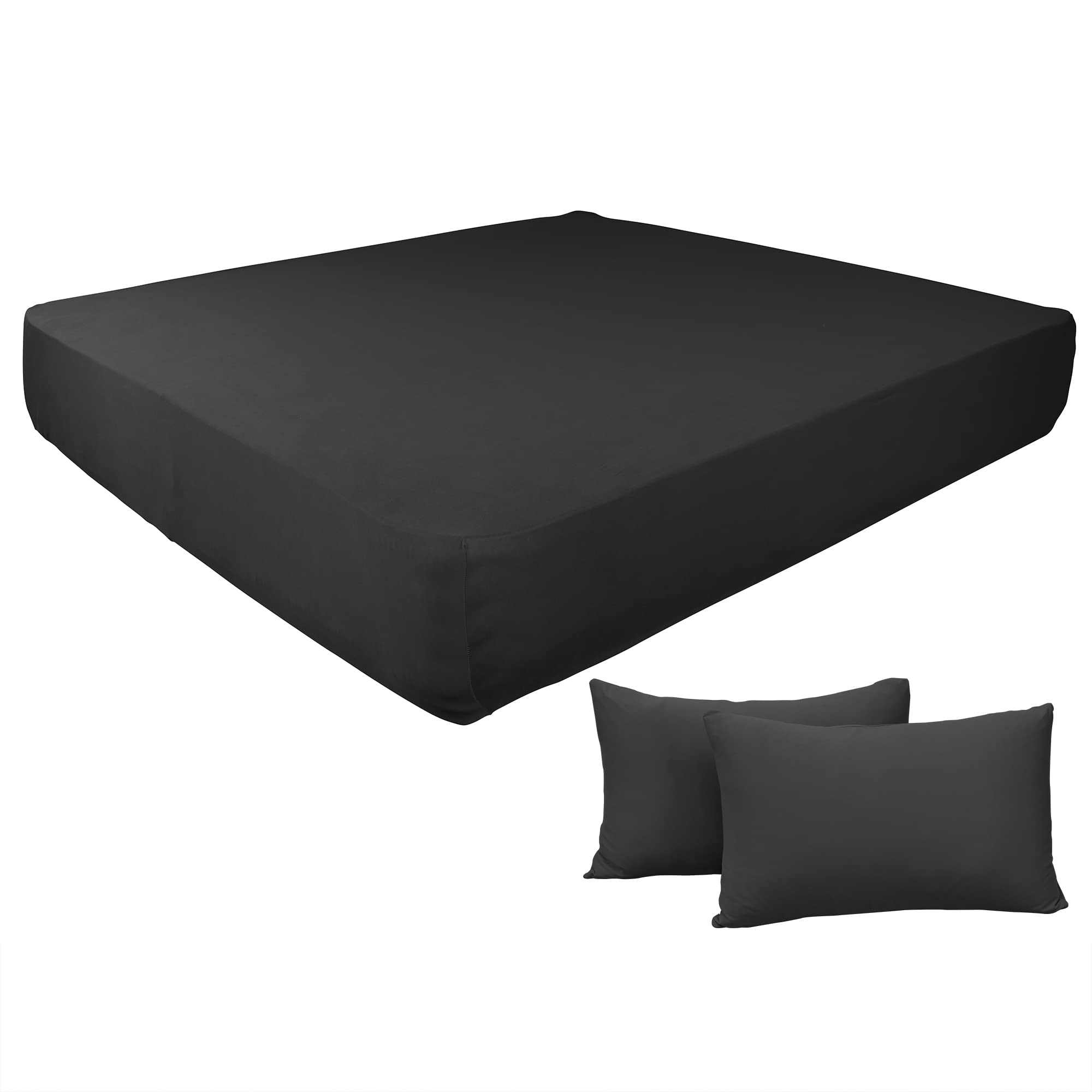 Amazon.com: N&Y HOME Bundle Set of Stretch Fitted Sheet and Pillow ...