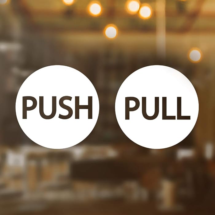 Buy Pull Push Door Sign Sticker Signs Stickers Window Vinyl Kitchen ...