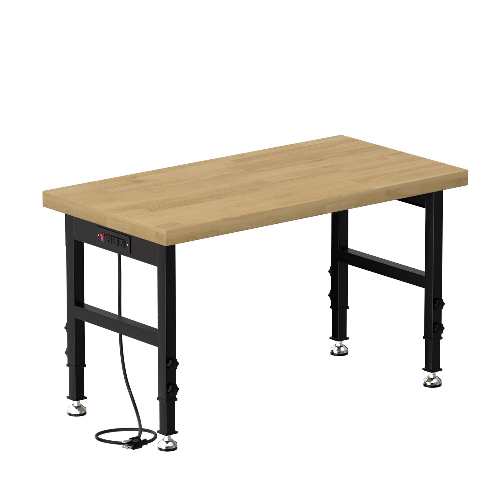 Pelnuies 48" Work Bench, Adjustable Height Workbench with Rubber Pad ...
