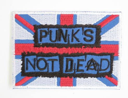 PUNKS NOT DEAD Union Jack Punk Anarchy Flag Patch Iron on Sew Applique ...