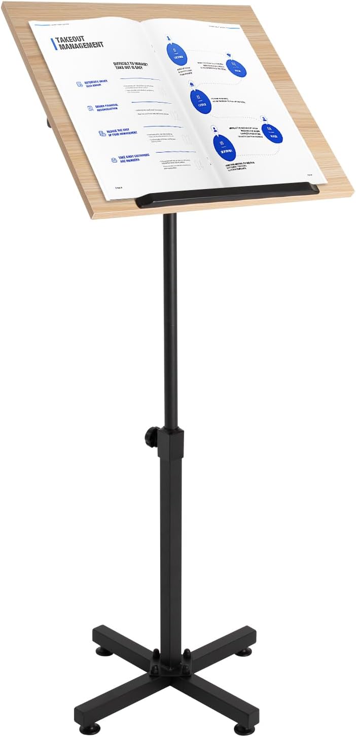 Amazon.com : Lectern Podium Stand with Edge Stopper, Height Adjustable ...