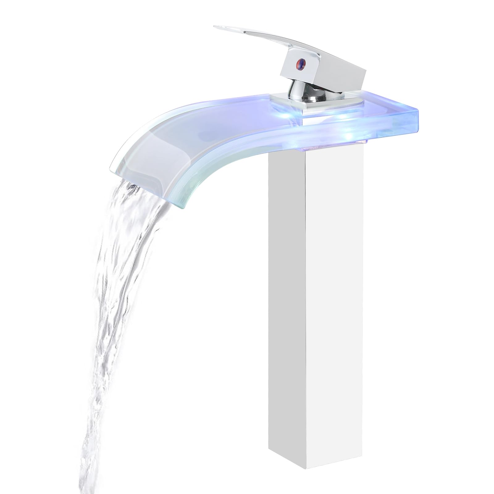 Joitsvia LED Bathroom Sink Faucet with 3 Colors Changing, Waterfall ...