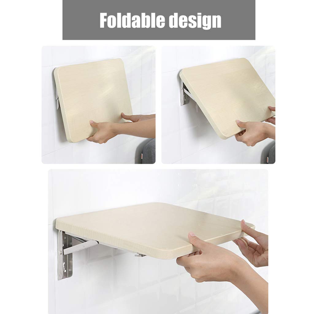 Wall-mounted Drop-leaf Table, Floating Shelf Solid Wood Multifunctional ...
