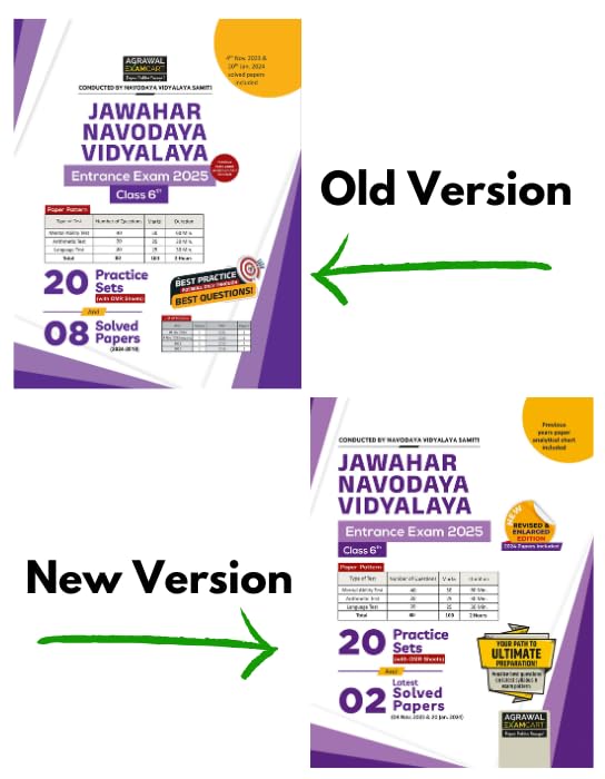 Examcart Jawahar Navodaya Vidyalaya (JNV) Class 6 Practice Sets For Entrance Exam 2025 in ...
