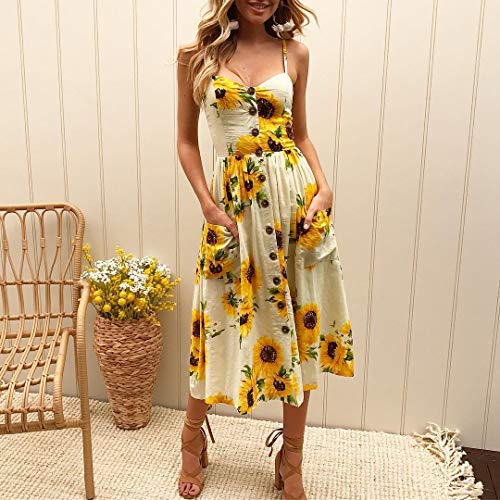 Watch Women's Dress Summer Spaghetti Strap Sundress Casual Floral Midi ...