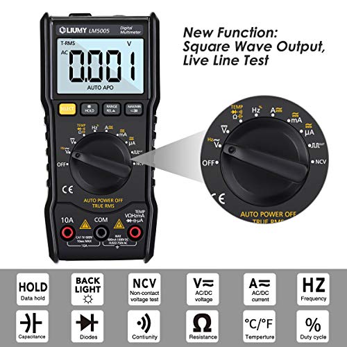 Digital Multimeter, LIUMY LM5005 6000 Counts Auto Range Multimeter mit ...