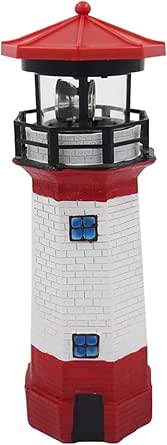 JIANWEI Solar Lighthouse, Indoor Outdoor Lighthouse with Rotating ...