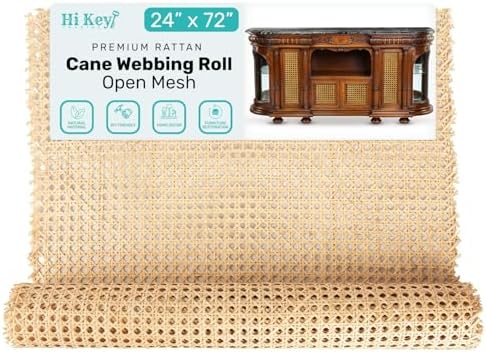 Amazon.com: Hi Key Trading Rattan Cane Webbing Roll 24" Wide, Open Mesh ...