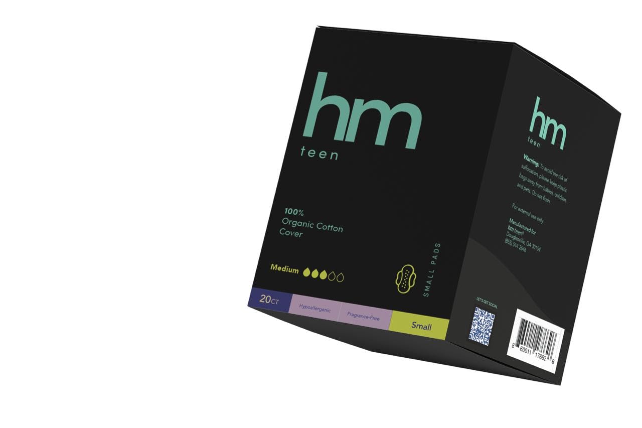 Amazon.com: HM Teen | Pads for Teens | 100% Organic Cotton Pad Topsheet ...