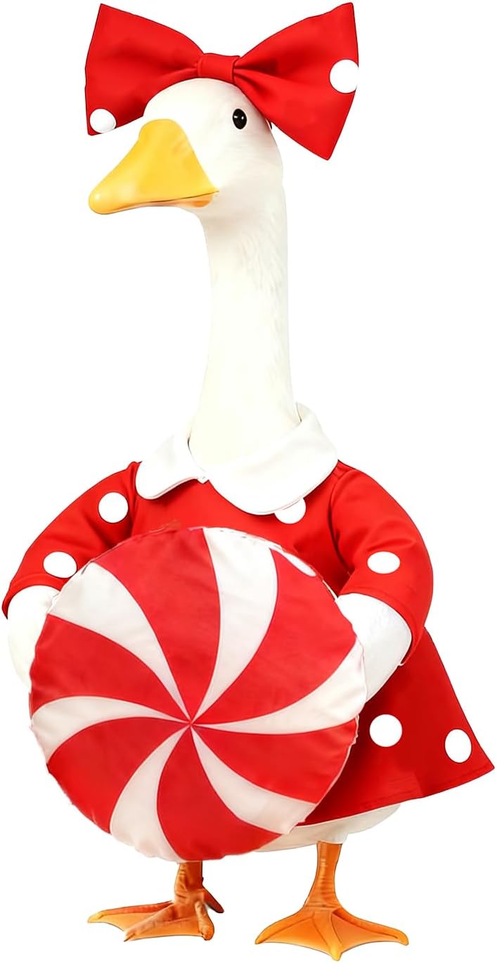 Amazon.com : JINGGAOXINYA Candy Porch Goose Outfits - Christmas Goose ...