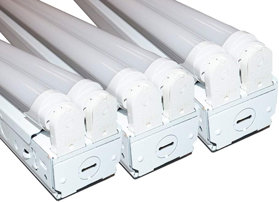 ORILIS (3 Pack 8-Foot 4-Light LED Commercial Flush Mount T8 Lighting ...