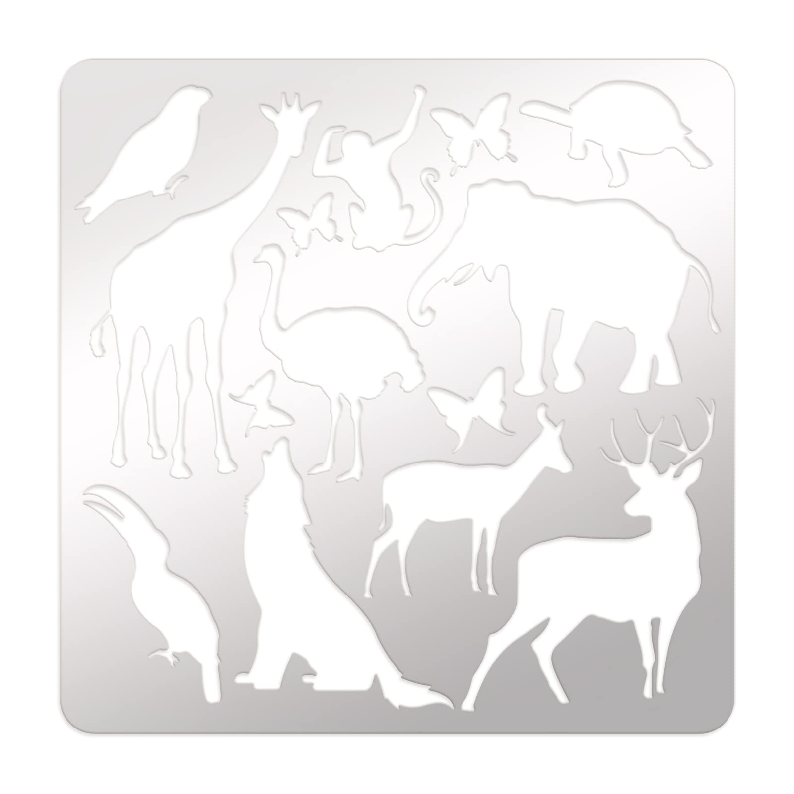 Buy FINGERINSPIRE Metal Animals Stencil 6.14 inch Square Metal Forest ...