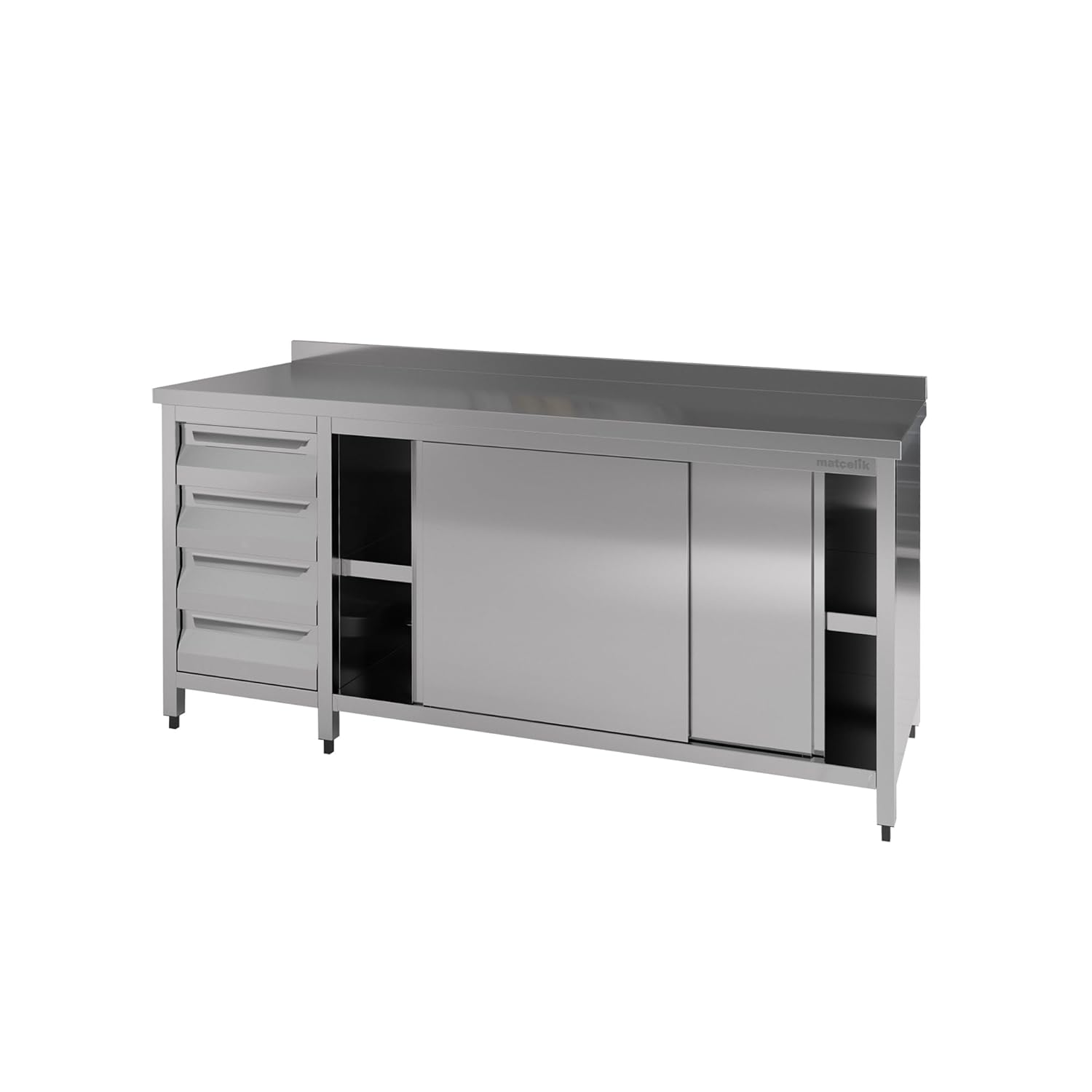 Amazon.com: Stainless Steel Prep Table with Drawers and Sliding Doors ...