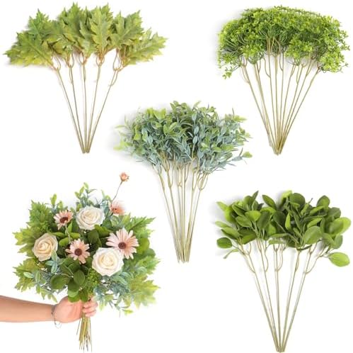 Amazon.com: OrgMemory Greenery for Centerpieces, 48pcs with 8 Kinds of ...