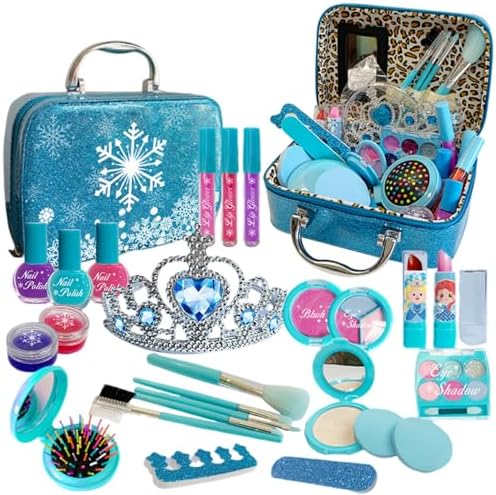 Kids Makeup Kit for Girls - Frozen Themed Real Washable Set, Birthday ...