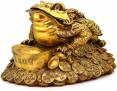 Amazon.com: BOYULL Brass Feng Shui Money Frog Statue with Lucky Charm ...