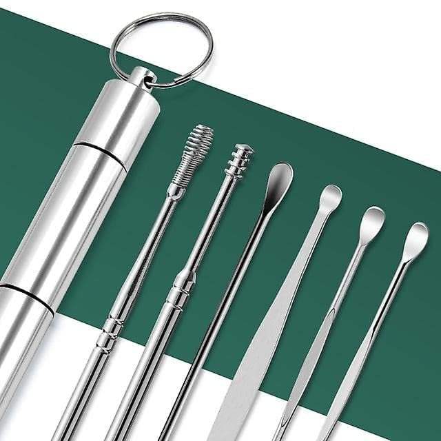 Buy ABJI 6 Pcs Ear Cleansing Tool Set with Keychain Box | Earwax ...