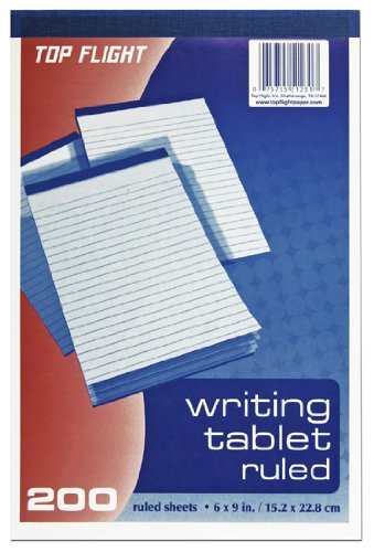 Top Flight Writing Tablet, Ruled, White, 200 Sheets (4701027) : Amazon ...