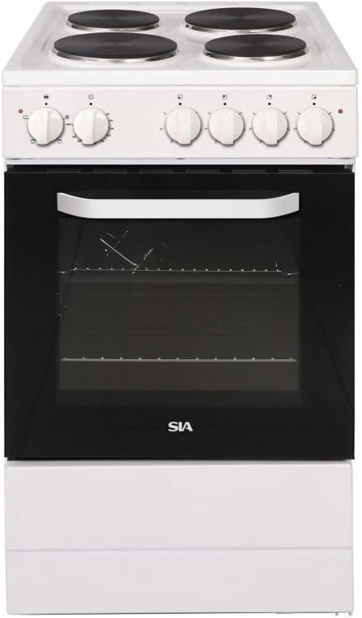 SIA ESCA51W Freestanding Electric Cooker Oven, 50cm Wide, 4 Zone Plate ...
