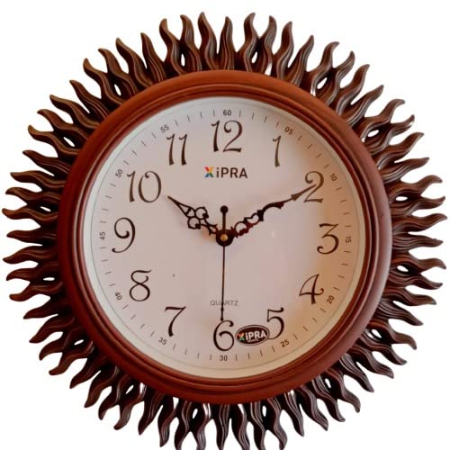 Buy XIPRA Plastic & Glass Classic Wall Clock for Living Room Décor ...
