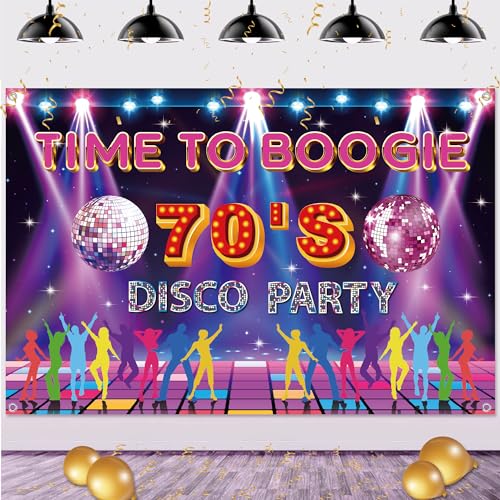 70s Disco Backdrop Banner Disco Party Decorations Supplies Scene Stage ...
