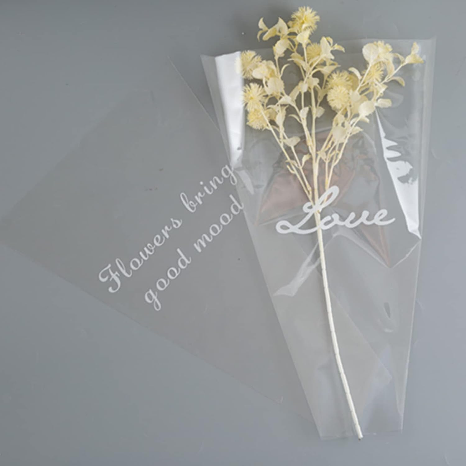 Amazon.com: Sosoport 50pcs Plastic Flower Bouquet Bag - Clear Floral ...