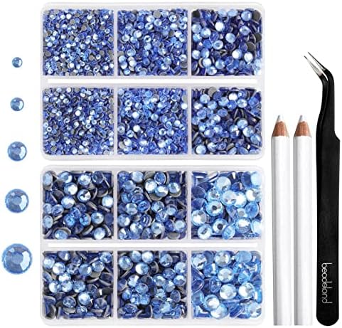 Amazon.com: 6736pcs Hotfix Rhinestones Flatback,Blue Rhinestones for ...
