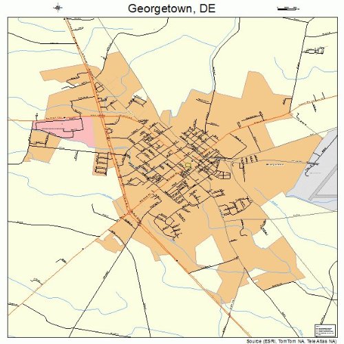 Amazon.com: Large Street & Road Map of Georgetown, Delaware DE ...