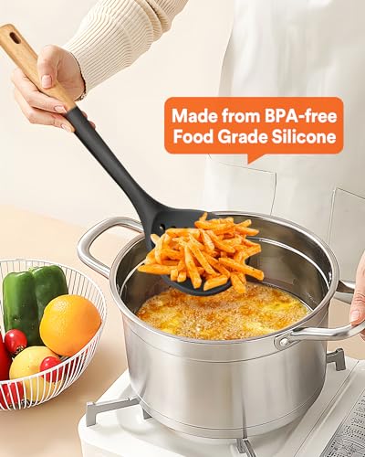 Snapklik.com : Kitchen Ladle Strainer, Large Slotted Spoon