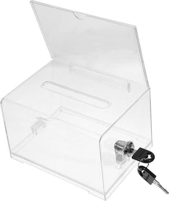 Ciieeo Transparent Suggestion Box Acrylic Envelope Box with Lock Clear ...