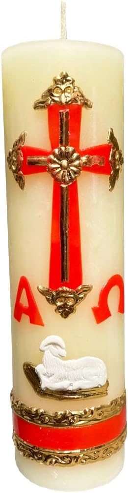 Amazon.com: Cirio Pascual Rojo Alpha Omega Candle for the Easter ...