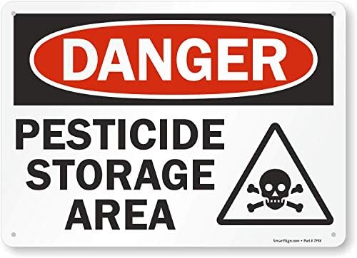 SmartSign "Danger - Poison Storage Area" Bilingual Sign | 10" x 14 ...