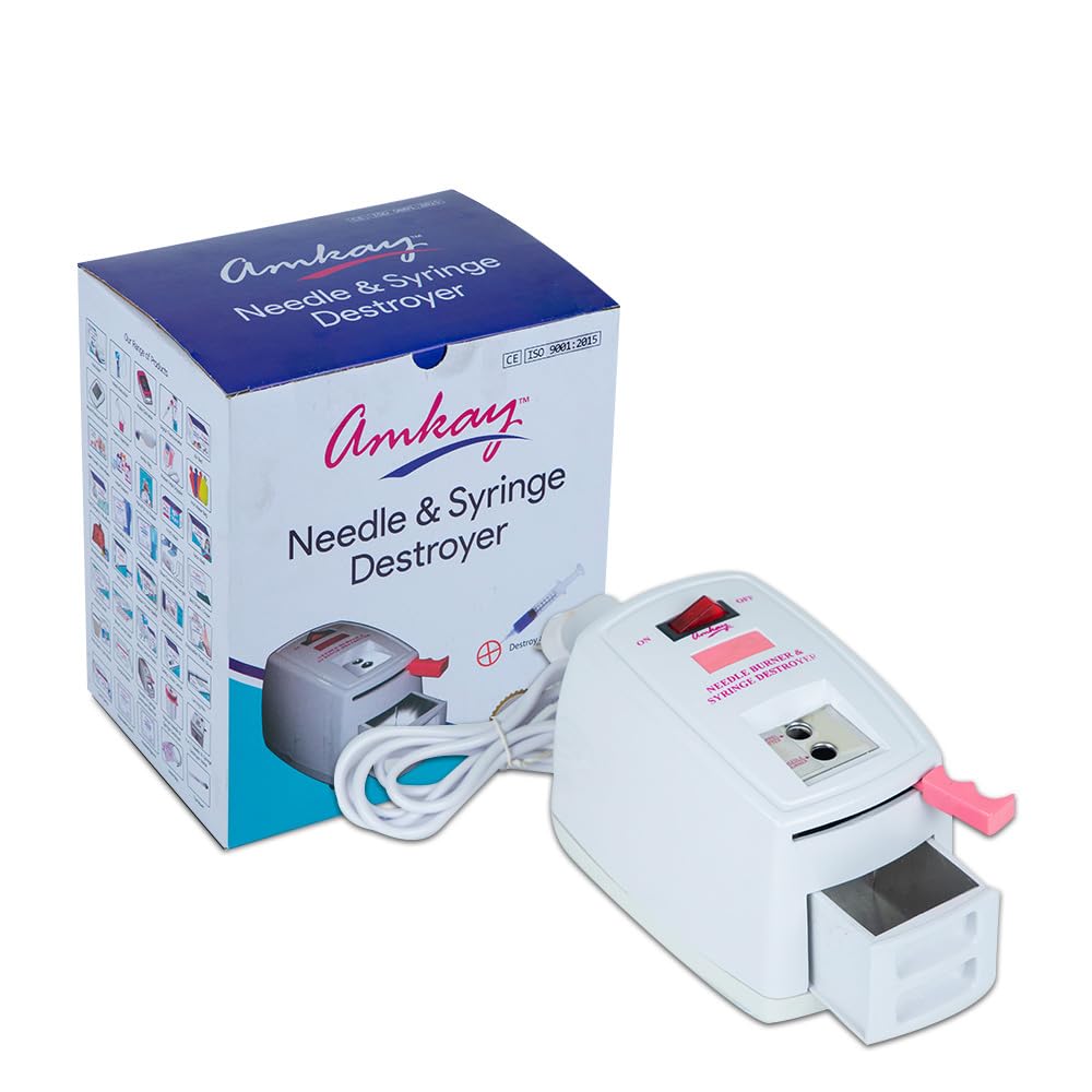 Amkay Needle Syringe Destroyer Electric, Needle Destroyer Machine for ...