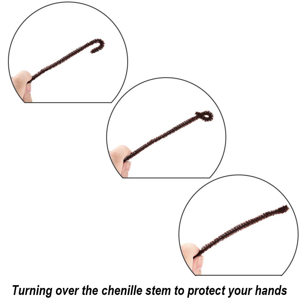 Snapklik.com : Caydo 200 Pieces Brown Pipe Cleaners Craft Chenille ...